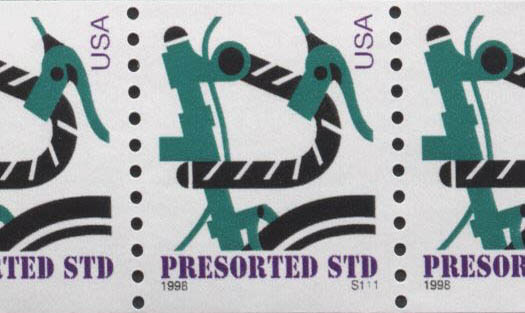 PNC3 - 10¢ Presorted Standard (Bulk Mail) Green Bicycle Coil Stamp Details